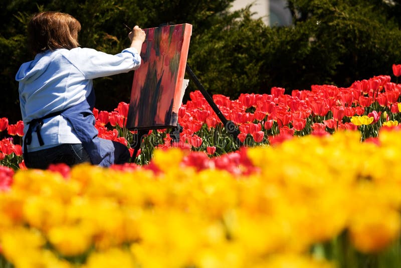 Artist at Work editorial stock image. Image of park, paint - 29486104