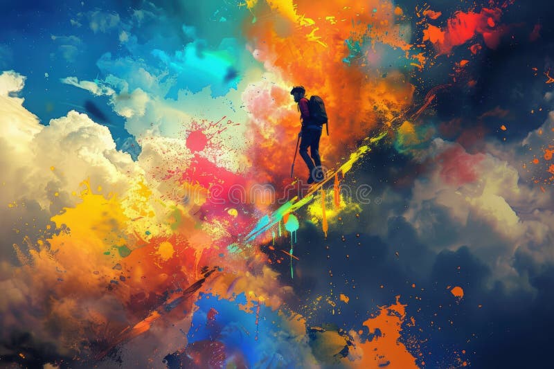 An Artist at Work, Creating a New Masterpiece with Inspiration and ...