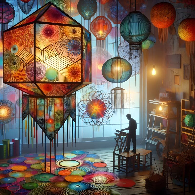 An Artist Working To Create a Huge Beautiful Lantern for Mid Autumn ...