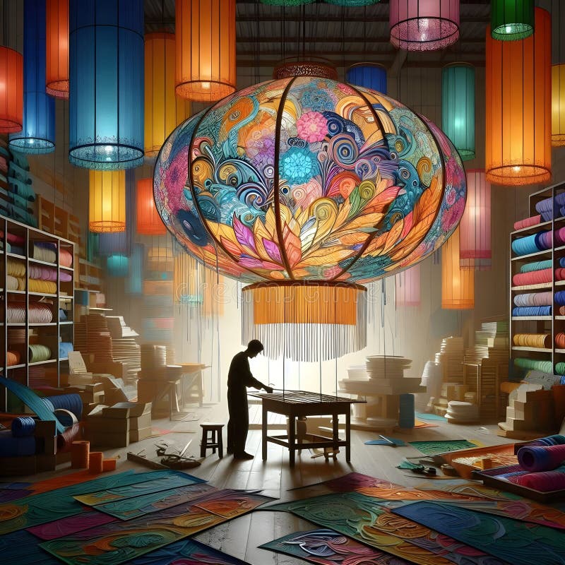 An Artist Working To Create a Huge Beautiful Lantern for Mid Autumn ...