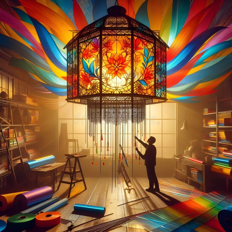 An Artist Working To Create a Huge Beautiful Lantern for Mid Autumn ...