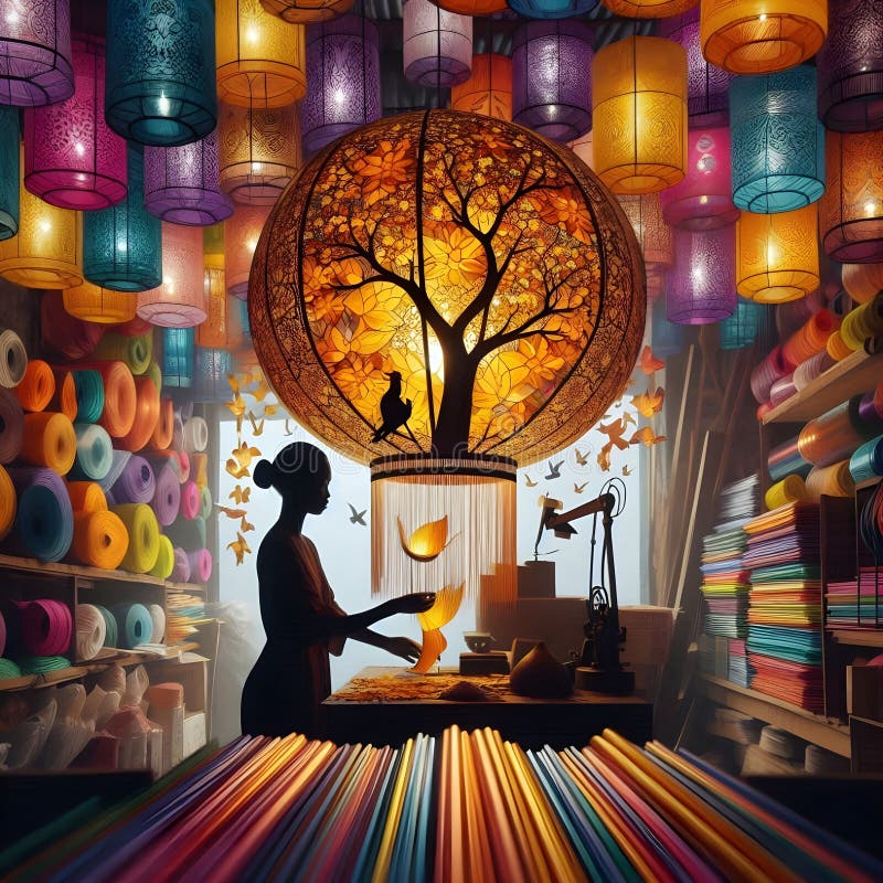 An Artist Working To Create a Huge Beautiful Lantern for Mid Autumn ...