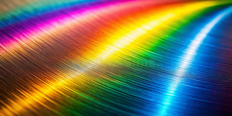 Artistic Abstract Background Brushed Metal Texture with Subtle Rainbow ...