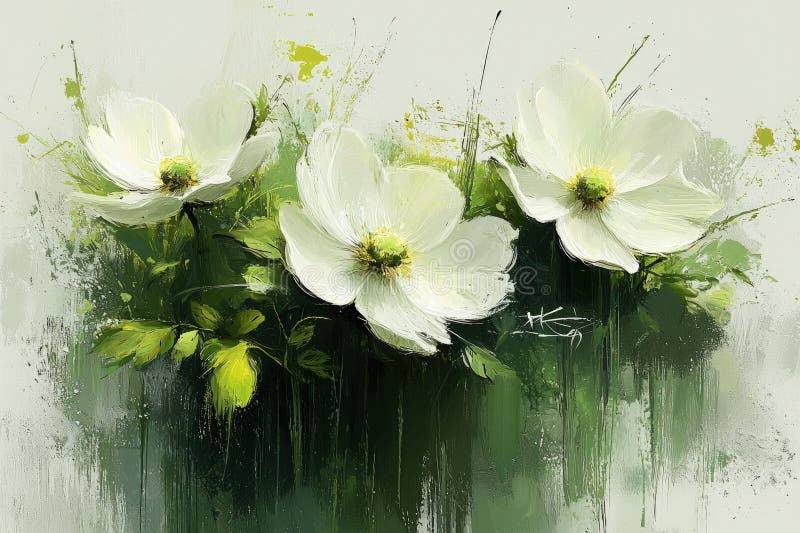 An Artistic Abstract Depiction of Green Flowers, Adding Freshness To ...