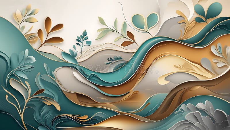 Abstract Natural Elements with Organic Patterns and Gradient Colors ...