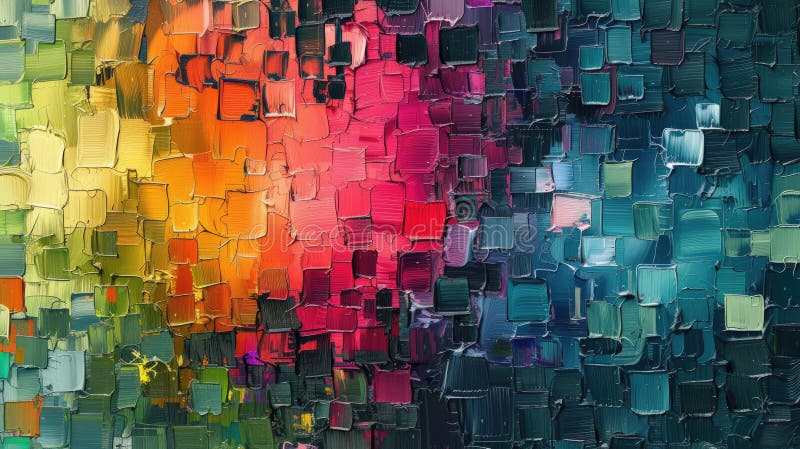 Artistic Abstract Digital Image of Rainbow Color in Pixel Art Texture ...