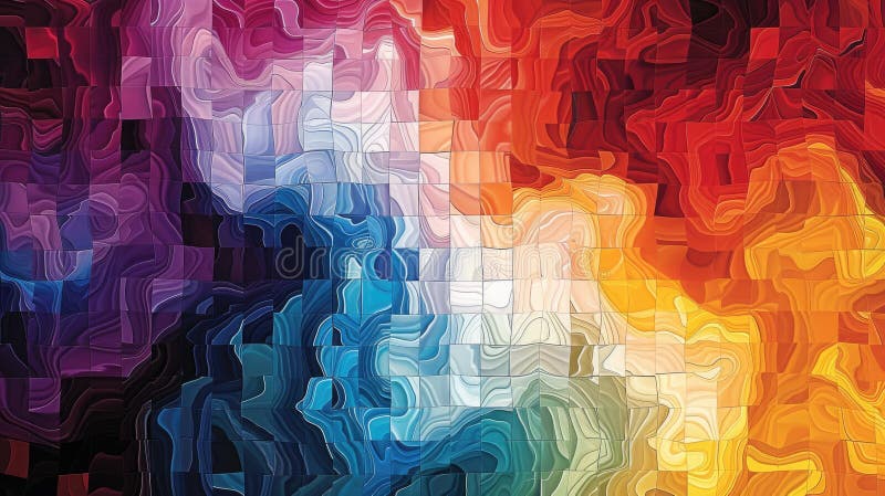 Artistic Abstract Digital Image of Rainbow Color in Pixel Art Texture ...