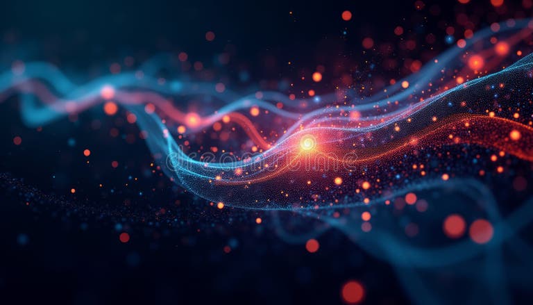 Digital Information Flow Concept with Glowing Lines and Vibrant ...