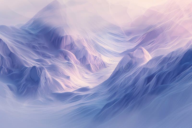 Artistic Abstract Landscape of Snowy Peaks with Dynamic Forms and ...
