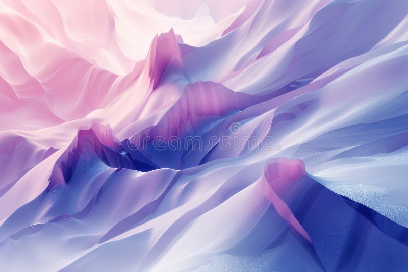 Artistic Abstract Landscape of Snowy Peaks with Dynamic Forms and Soft ...