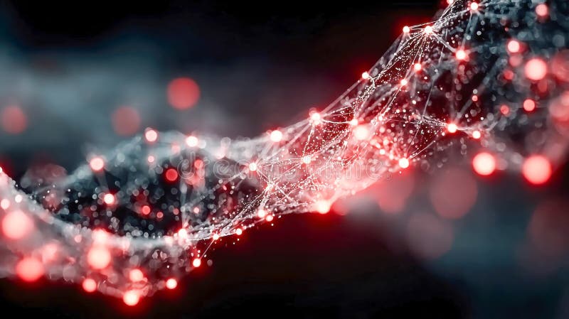 Artistic Abstract Network Structure with Glowing Orange Nodes ...