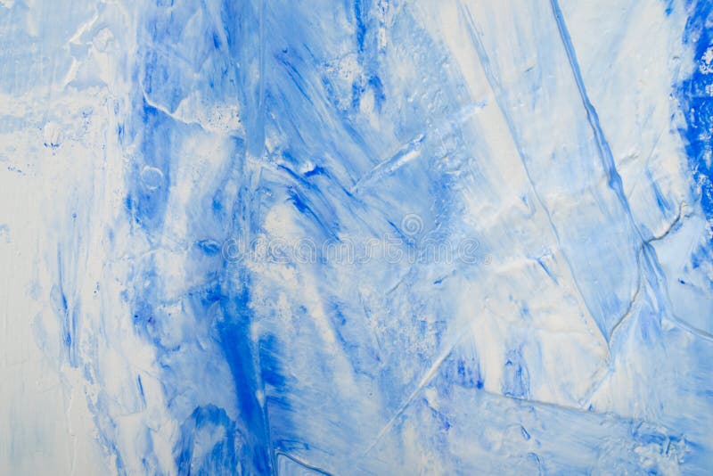 Artistic Abstract Oil White and Blue Painted Background. Texture ...