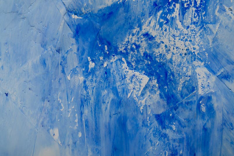 Artistic Abstract Oil White and Blue Painted Background. Texture ...