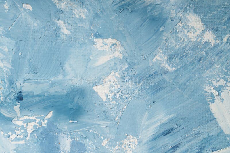 Artistic Abstract Oil White and Blue Painted Background. Texture ...