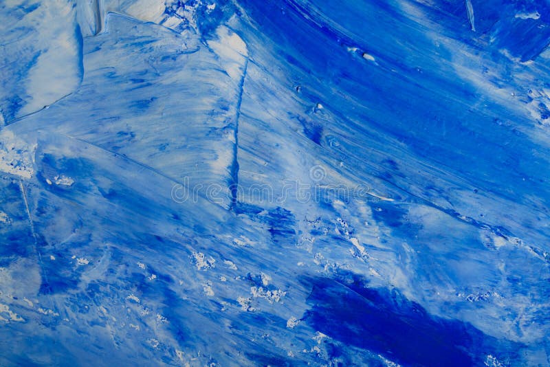Artistic Abstract Oil White and Blue Painted Background. Texture ...