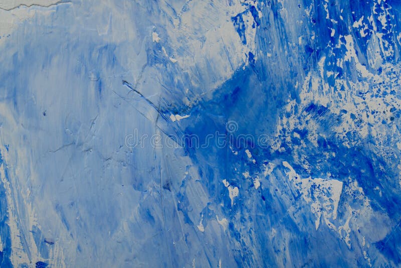 Artistic Abstract Oil White and Blue Painted Background. Texture ...