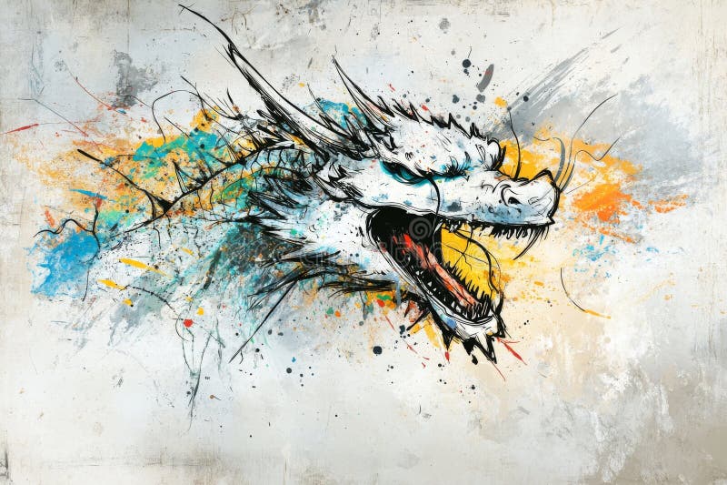 Artistic Abstract Representation of a Chinese Dragon, Celebrating the ...