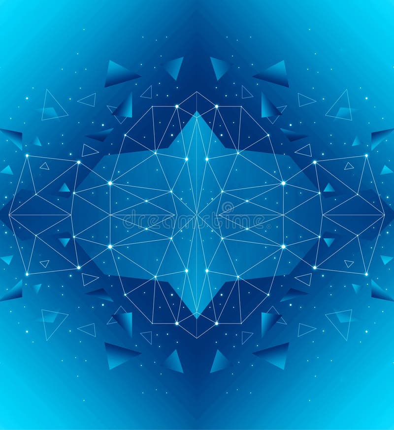 Artistic Abstract Unique Geometric Shape On A Blue, Cyan Background ...