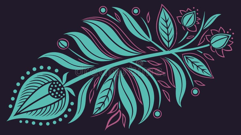 Stylized Feather Abstract Pattern Design Element Vector Design ...