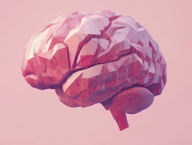 Artistic Anatomical Brain Rendering in Pastel Tones Symbolizing ...