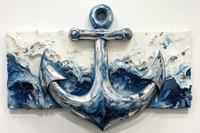 Artistic Anchor Display Against Textured Wall Background in Urban ...