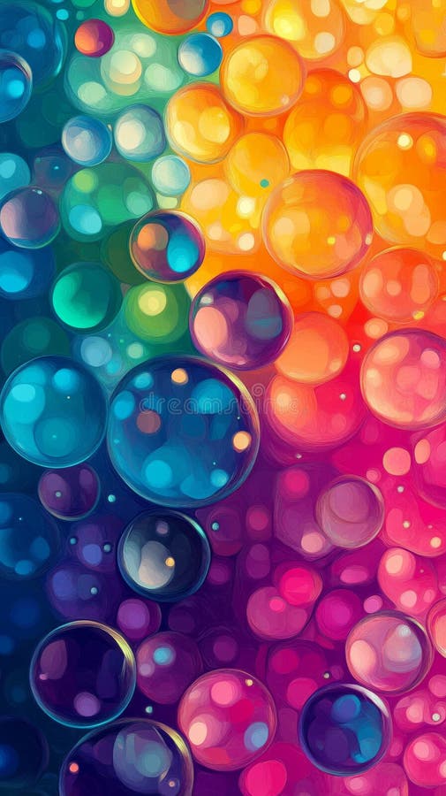 Artistic Arrangement of Colorful Gradient Bubbles Stock Image - Image ...