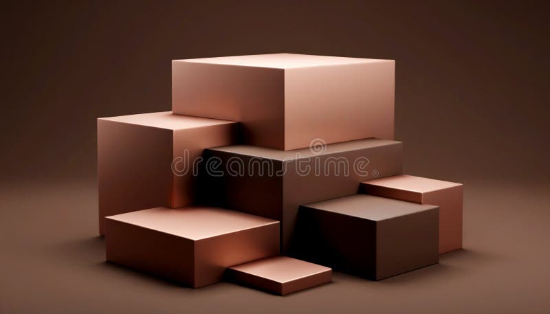 Artistic Arrangement of Copper Cubes on a Textured Surface Stock ...