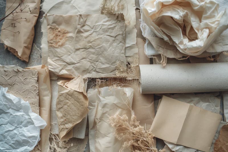 Artistic Arrangement of Crumpled Textures Stock Photo - Image of ...