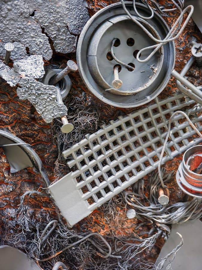 Artistic Arrangement of Disassembled Objects Showcasing Texture and ...