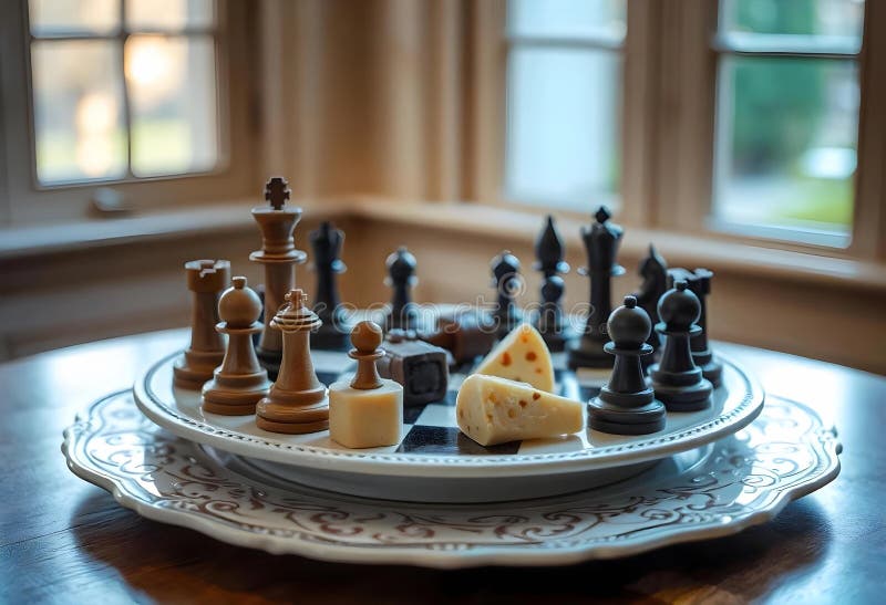 Chess Pieces Made of Chocolate and Cheese Create a Delightful Culinary ...