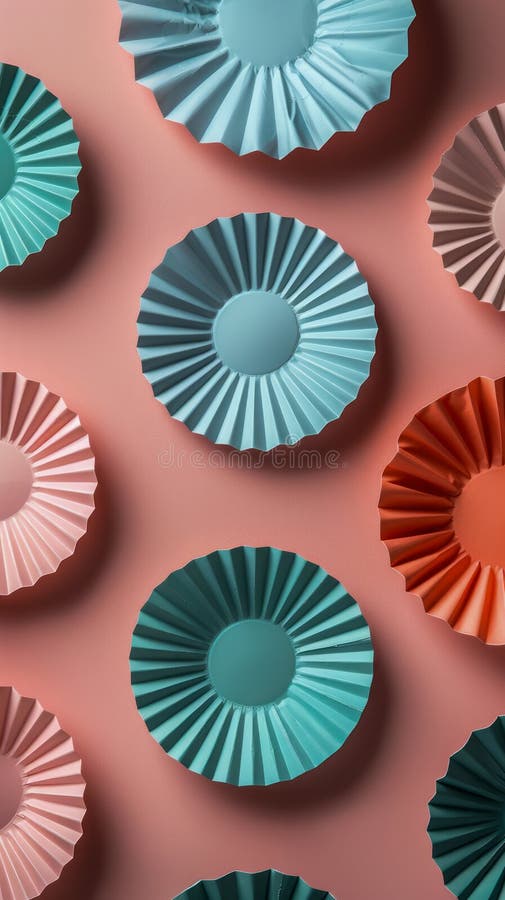 Artistic Arrangement of Geometric Paper Forms in Pastel Tones, Abstract ...