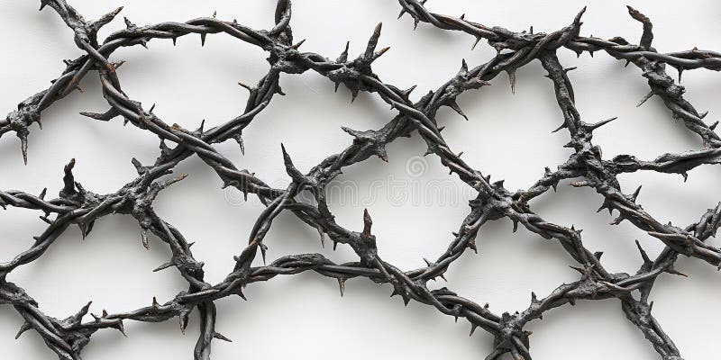 Artistic Arrangement of Intertwined Thorns on a Light Background ...