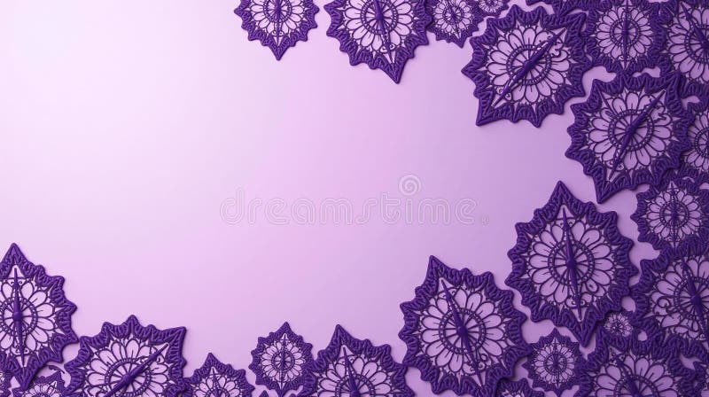 An Artistic Arrangement of Intricate Purple Patterns on a Smooth ...