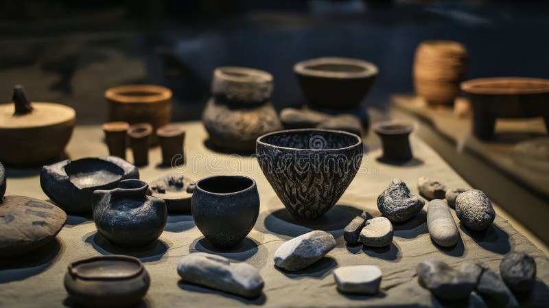 Artistic Arrangement of Jomon Pottery and Polished Stone Tools ...