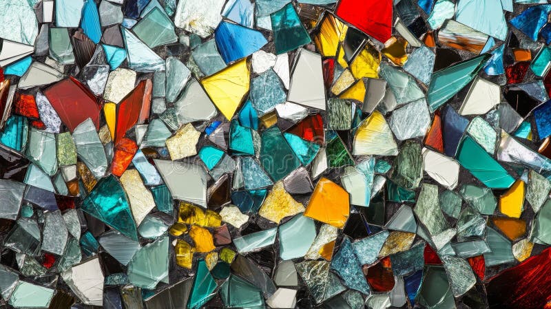 Artistic Arrangement of Shattered Glass Pieces in an Abstract ...