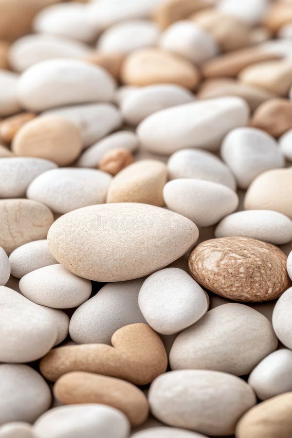 Artistic Arrangement of White Pebbles Showcasing Natural Patterns for a ...