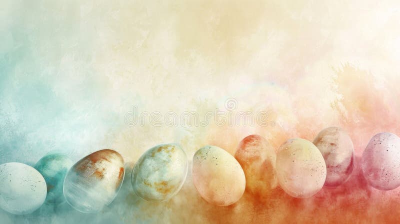 Artistic Watercolor Easter Eggs Background Stock Photo - Image of flora ...