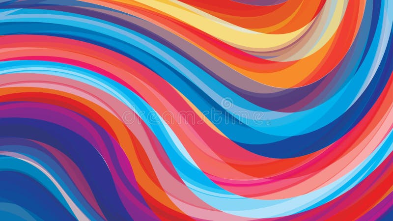 Artistic Background with Mixed Multicolor Curved Stripes. Saturated ...