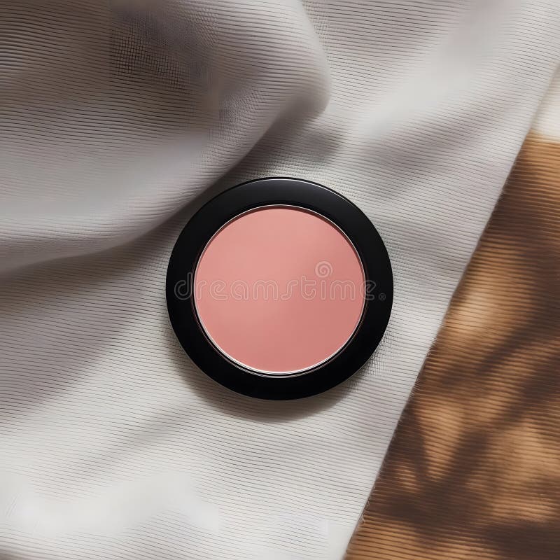 Artistic Beauty Minimalist Makeup Compact on Textured Fabric Stock ...