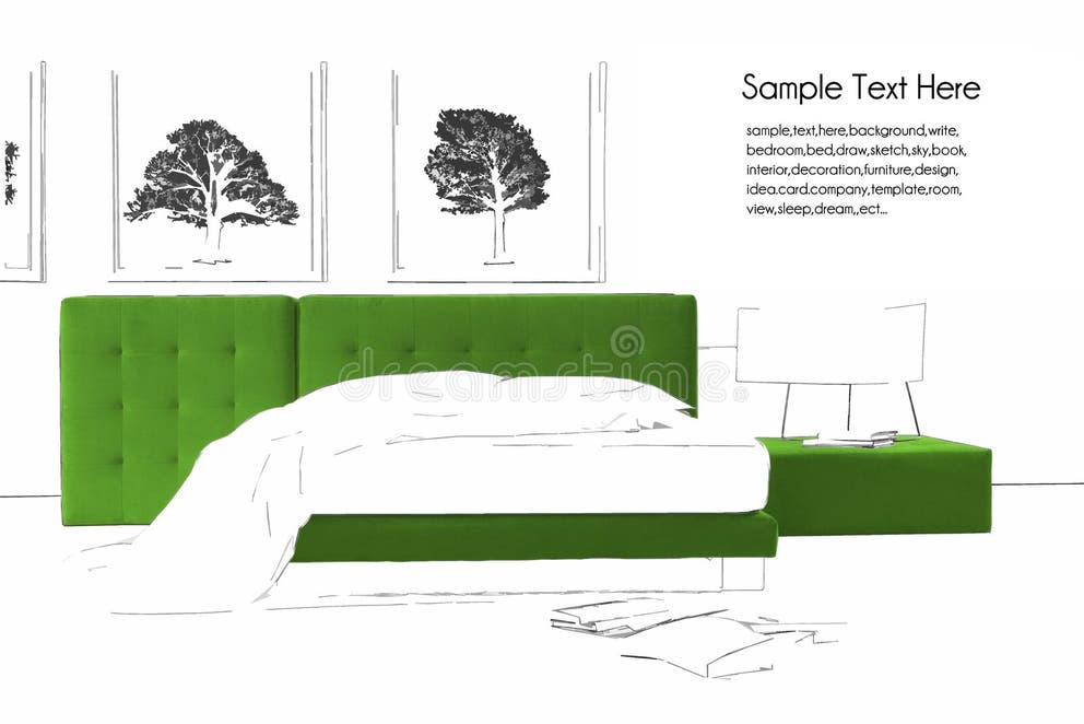 Artistic bedroom card stock image. Image of indoors, interior - 24373837