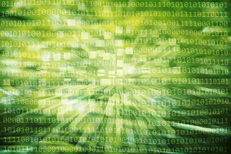 Yellow Green Abstract Binary Numbers Background Stock Illustration ...