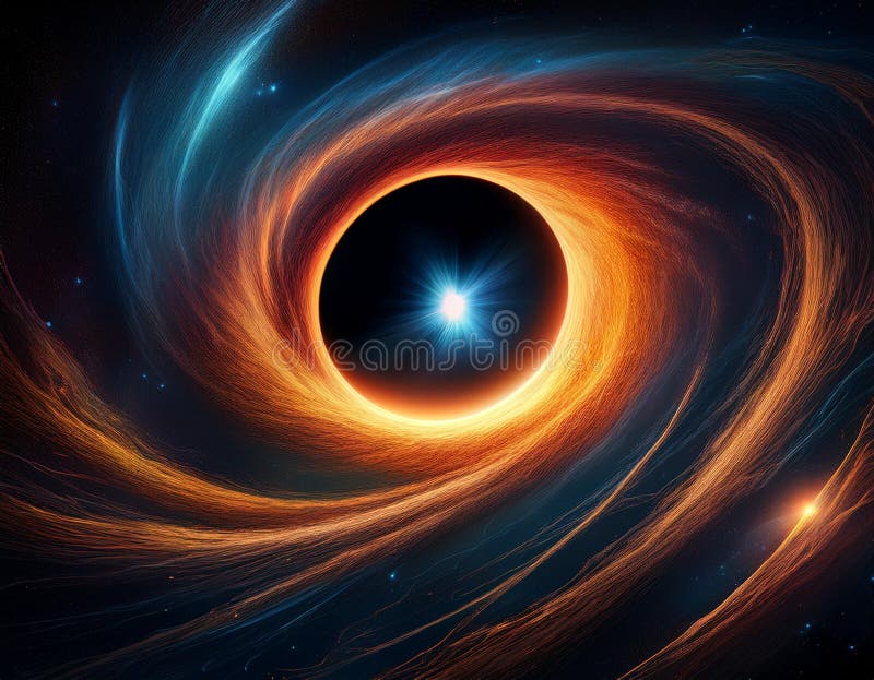 Artistic Black Hole with Swirling Accretion Disk Stock Illustration ...