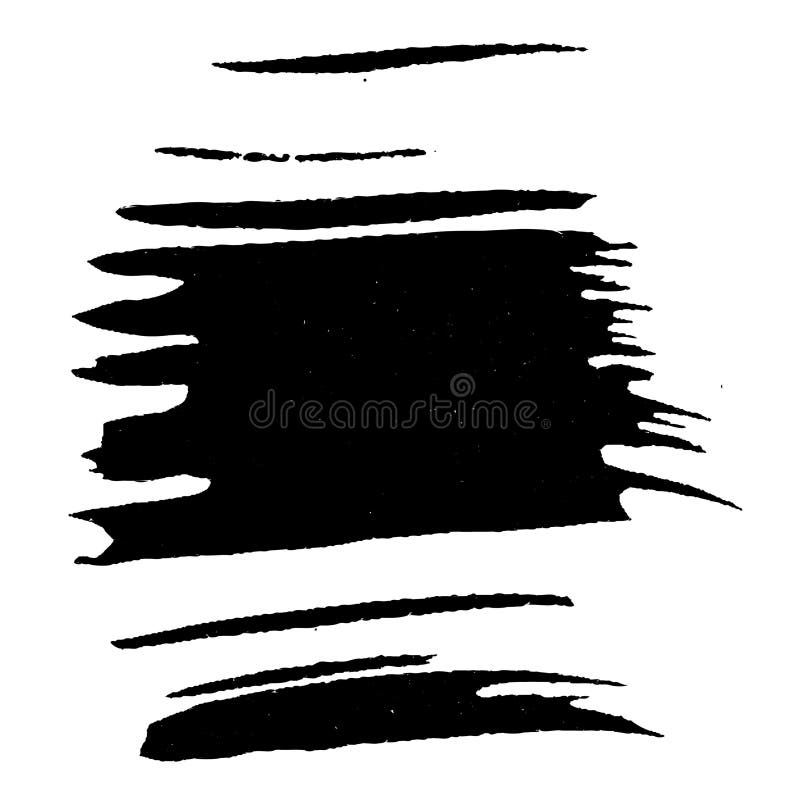 Abstract Black Ink Brush Stroke Pattern on White Background Stock ...
