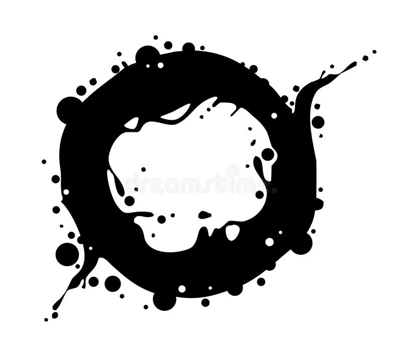 Artistic Black Ink Circle with Splattered Effect Stock Vector ...