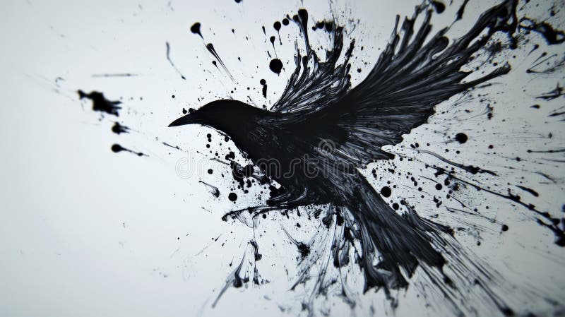 Artistic Crow Tattoo Il Black Isolated Stock Vector - Illustration of ...