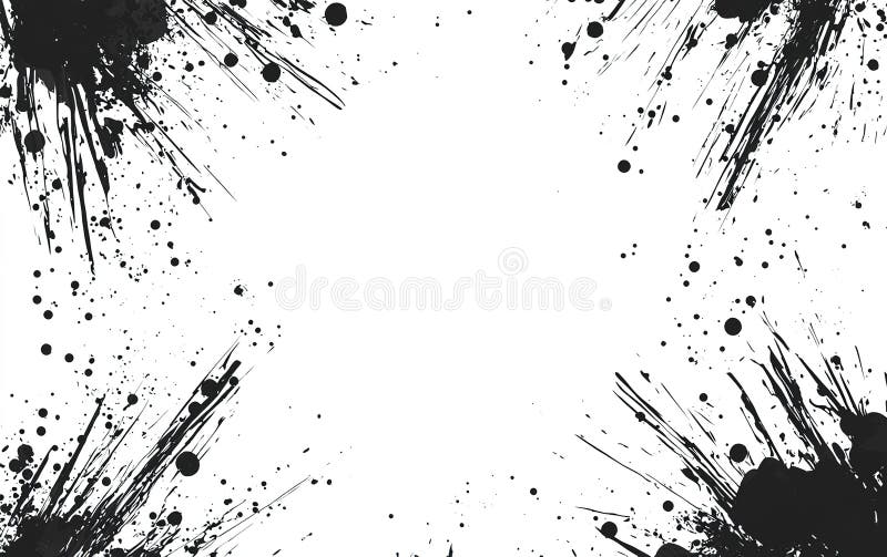 Artistic Black Ink Splatter Design on a White Background, Ideal for ...