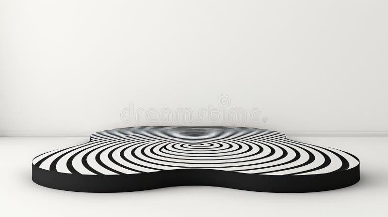 Artistic Black and White Curvy Surface with Spiral Design on a ...