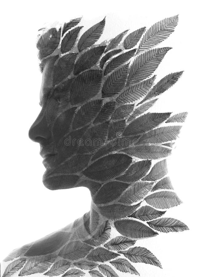 An Artistic Black and White Profile Silhouette Paintography Portrait of ...