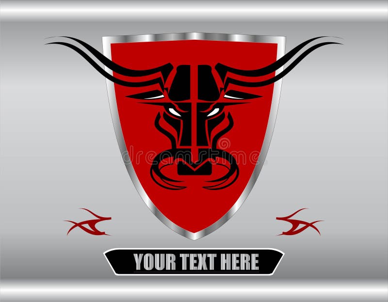 Artistic Wild Bull on Shield Stock Vector - Illustration of aggression ...