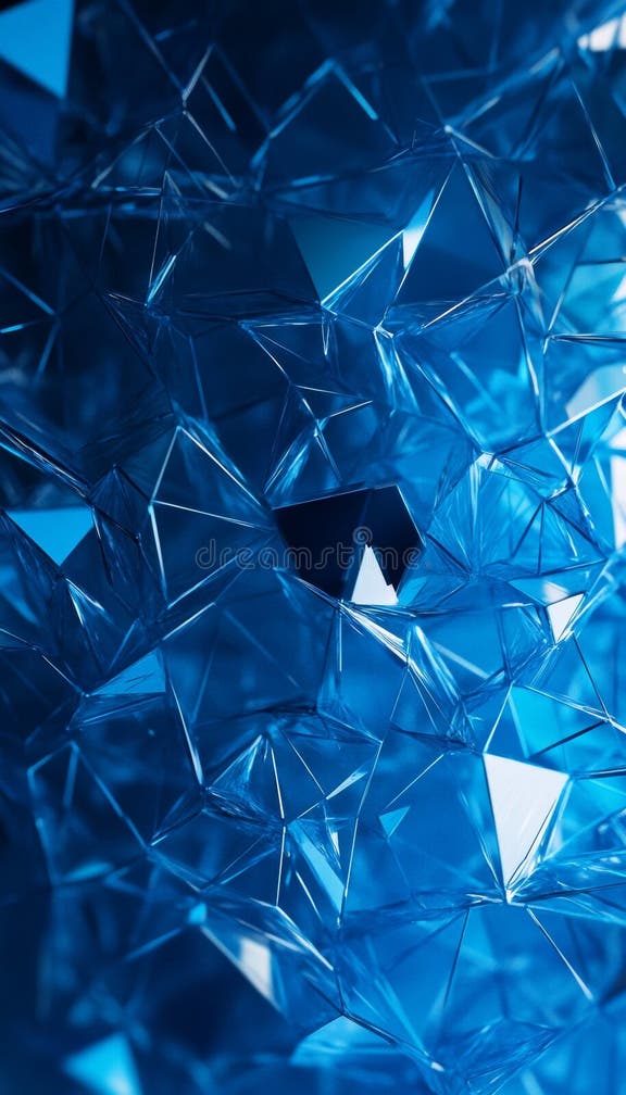 Artistic Blue Background with Low Poly Lock Symbol and Polygonal Mesh ...